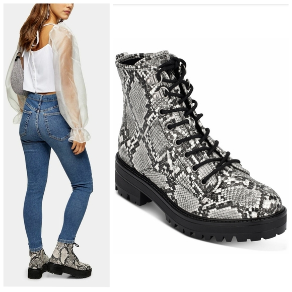 Indigo | Shoes | Indigo Rd Imara Snakeskin Combat Boots | Poshmark